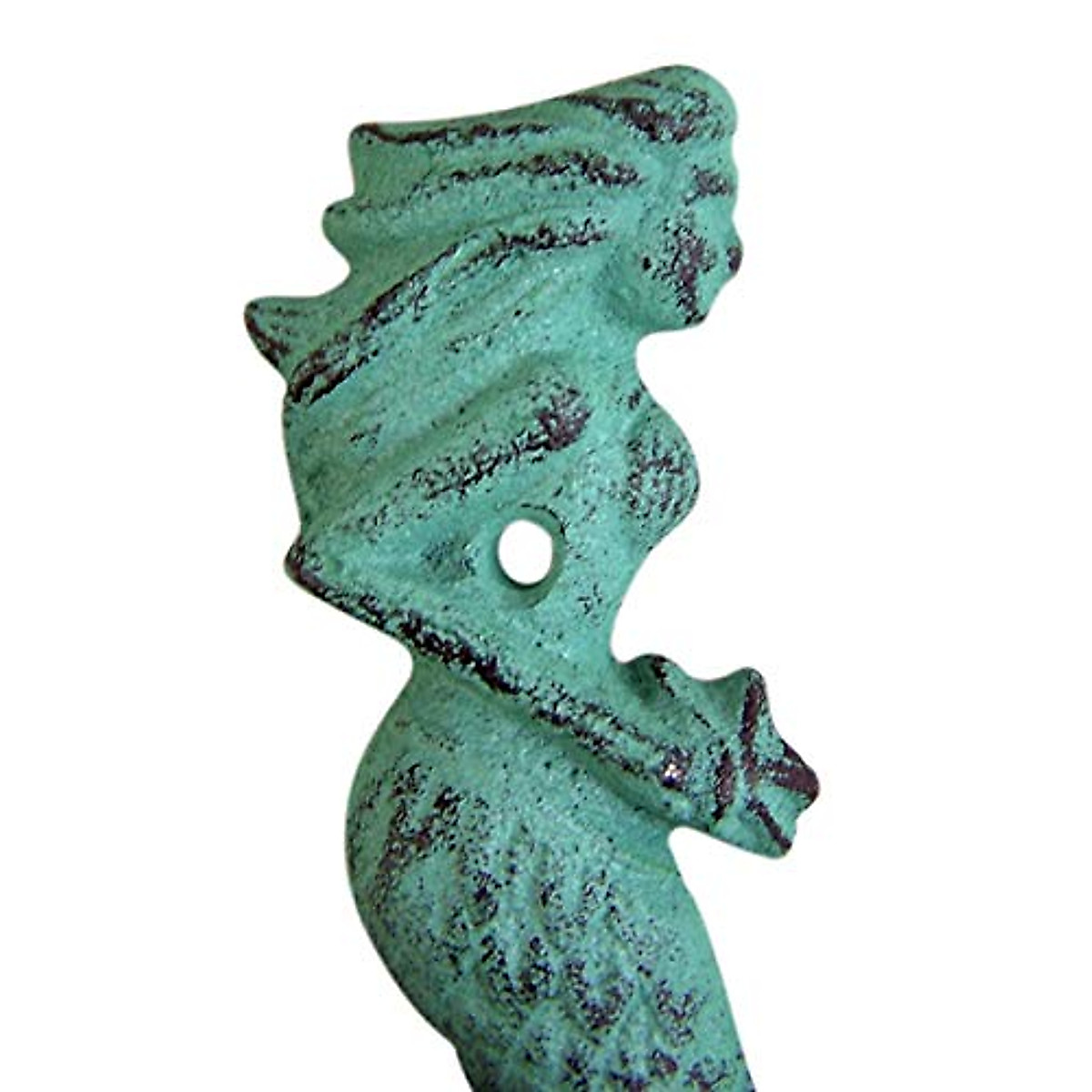 Patina Green Cast Iron Mermaid Wall Hook 6 Inch (Set of 4)
