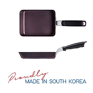 TECHEF - Tamagoyaki Japanese Omelette Pan/Egg Pan Skillet, PFOA-Free, Dishwasher Safe, Induction-Ready, Made in Korea (Purple/Medium)