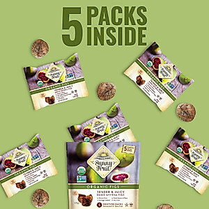 Sunny Fruit Soft Organic Turkish Dried Figs - 6 Bags (30 Individual Portion Packs) | Healthy, Convenient Snack Packs | ORGANIC, NON-GMO, VEGAN, HALAL, KOSHER, NO PRESERVATIVES, NO SUGAR ADDED
