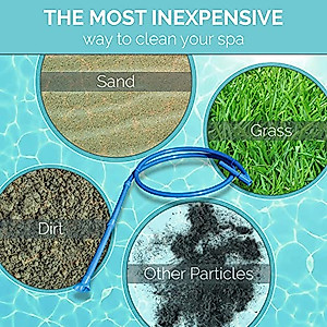 Hot Tub Vacuum Spa Vac - Manual, Cordless Spa Cleaner with Constant Suction - Handheld, Kink-Free Hose and Wand for Dirt, Grass, and Other Debris