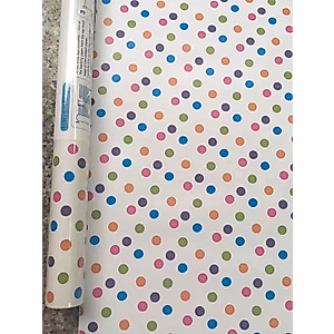 Self-Adhesive Colorful Polka Dot Shelf Drawer Liner Paper Dresser Furniture Wall Decal Sticker Paper Peel and Stick Wallpaper 17.7"x78.7"