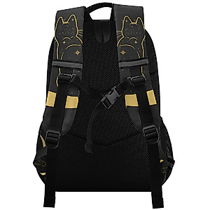 Glaphy Black Cat Moon Backpack Laptop School Book Bag Lightweight Daypack for Men Women Teens Kids