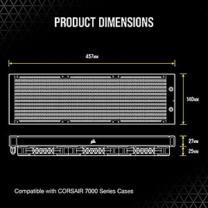 H170i ELITE CAPELLIX Liquid CPU Cooler - 33 Dynamic RGB LEDs - 140mm Fans - 420mm Radiator - COMMANDER CORE Smart Lighting Controller - CORSAIR iCUE Software Compatible - Zero RPM Fan