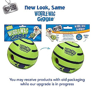 Wobble Wag Giggle Ball, Interactive Dog Toy, Fun Giggle Sounds When Rolled or Shaken, Pets Know Best, As Seen On TV