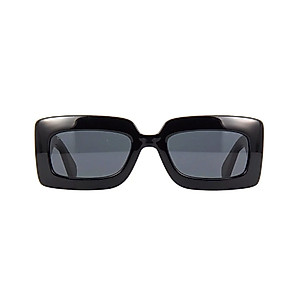 Gucci GG0811S Black Grey Rectangle Women's Sunglasses + Bundle with eSHADES Luxury Eyewear Kit