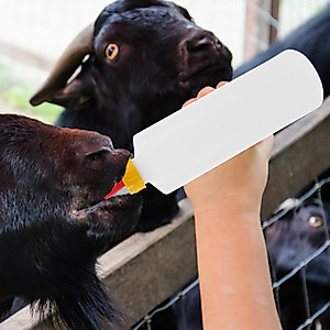 Tofficu Bottle 5Sets 400ml Lamb Feeding Bottle Jug Baby Goat Calf Milk Water Bottle with - On Teat Kid Livestock Drink Bottle for Farm Accessories Cow Sheep Pig Goat Supplies