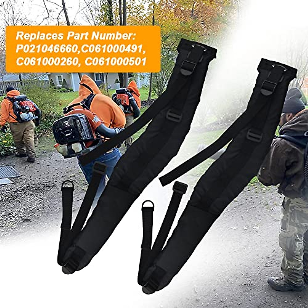 P021046661 P021046660 Back Pack Harness Kit Left Right, Compatible with Echo Backpack Leaf Blower Harness Strap Kit, with 2 Straps PB-760LNH PB-770H PB-770T Straps - Replaces P021046662 C644000060