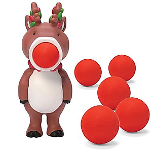 Hog Wild Holiday Reindeer Popper Toy - Shoot Foam Balls Up to 20ft for Kids