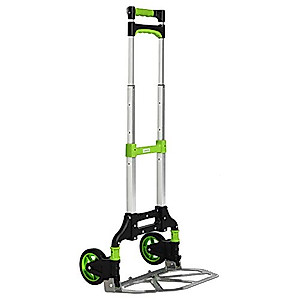 Leeyoung Dolly and Folding Hand Truck, Aluminum Luggage Trolley Cart, 175 lb Capacity with PP+TPR Wheels and Telescoping Handle for Indoor Outdoor Moving Travel