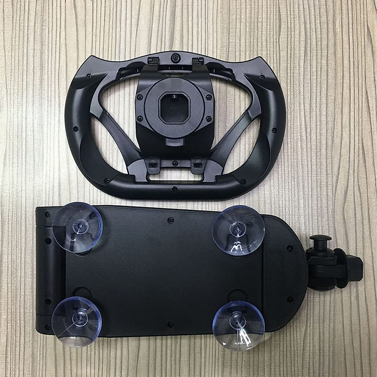 OSALADI Game Racing Wheel Simulator Handle Portable Racing Steering Wheel Stand with 4 Suction Cups Plastic Steering Wheel Compatible with Xbox Series, PC Gaming, Black