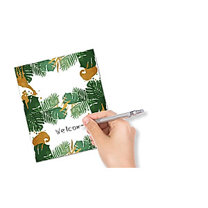 Table Place Card, Jungle Safari Animals Themed Tent Style Cards, Pack of 25 Half-Fold Reception Place Card, Gold Wild Animal Food Labels, Perfect for Baby Shower, Birthday Party C08