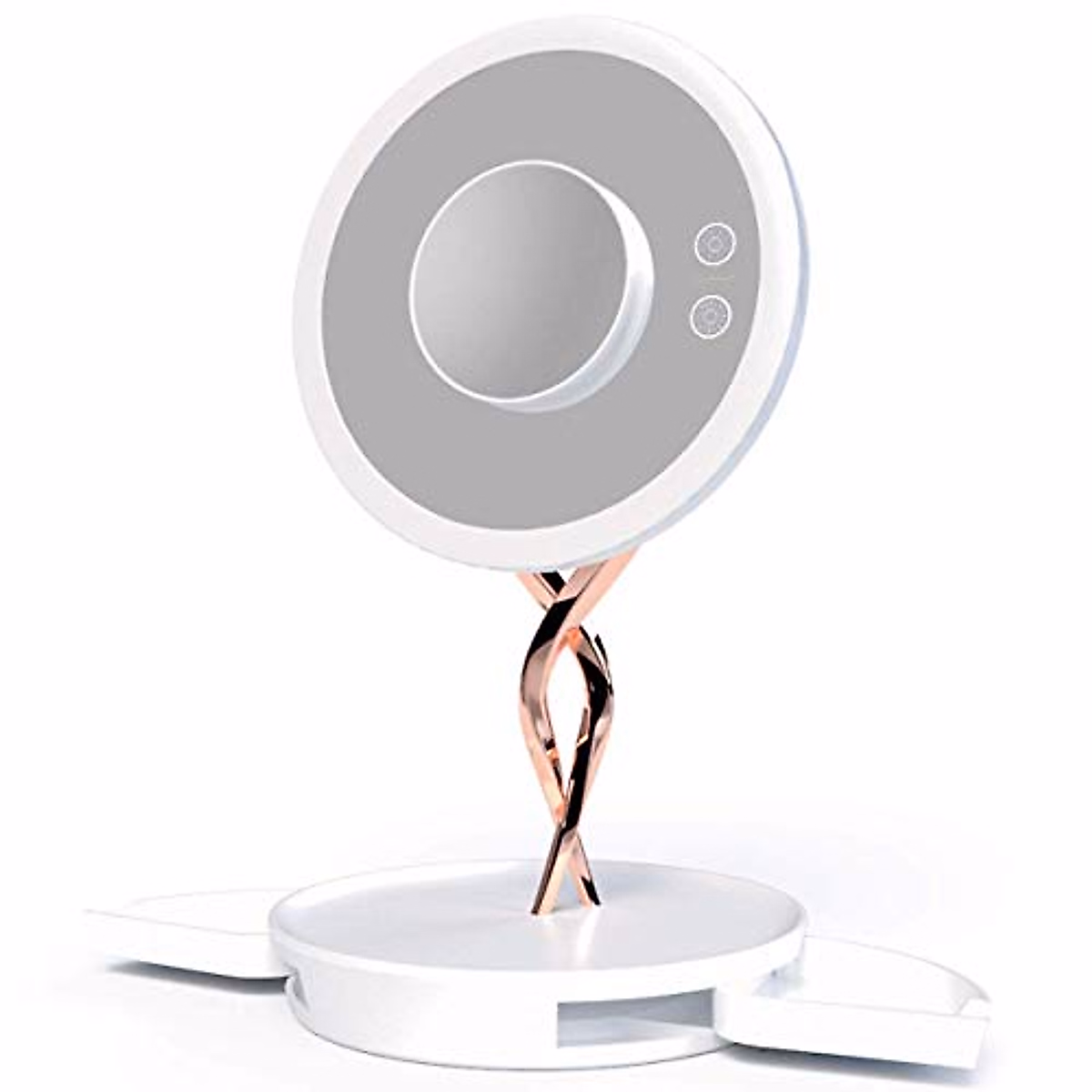 LIMEI-ZEN Lighted Makeup Mirror, 22 LED Cosmetic Mirror Touch Screen Dimming 45° Rotation with Stand Charging Vanity Mirror USB Charging with Lithium Battery Mirrors