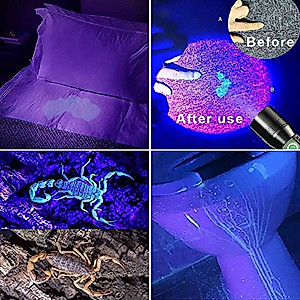 AdamStar UV Flashlight Black Light, 3-in-1 Magnetic Flashlight Rechargeable, 1000 Lumen Tactical LED Flashlight, 7 Modes Waterproof UV Light Flashlight for Camping Emergencies Pet Urine Detection