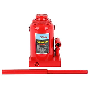 LSAILON 50 Ton Capacity Hydraulic Car Bottle Jack Cylinder Jack Auto Truck Repair Tool - Red