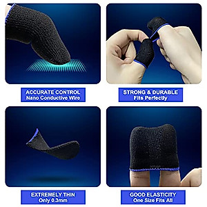 30 Pcs Gaming Finger Sleeves for Mobile Game, Anti-Sweat Breathable Seamless Thumb Finger Sleeve for League of Legend, PUBG, Rules of Survival, Knives Out, Fortnine