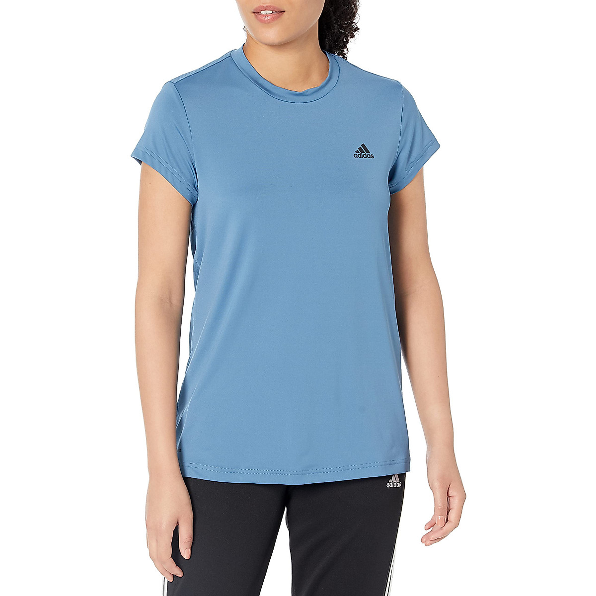 adidas Women's Sport Tee, Altered Blue/Black, X-Large