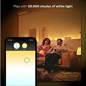 Philips Hue Single Premium A19 Smart Bulb, 16 million colors, for most lamps & overhead lights (Hue Hub Required, Works with Alexa), Old Version, White (464487)