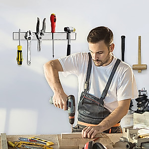 Magnetic Knife Holder Strip, YiiMO Magnet 16" Iron Utensil Stainless Steel UpTo 2kg Kitchen Tool Rack Pull Bar Adhesive Wall Mount