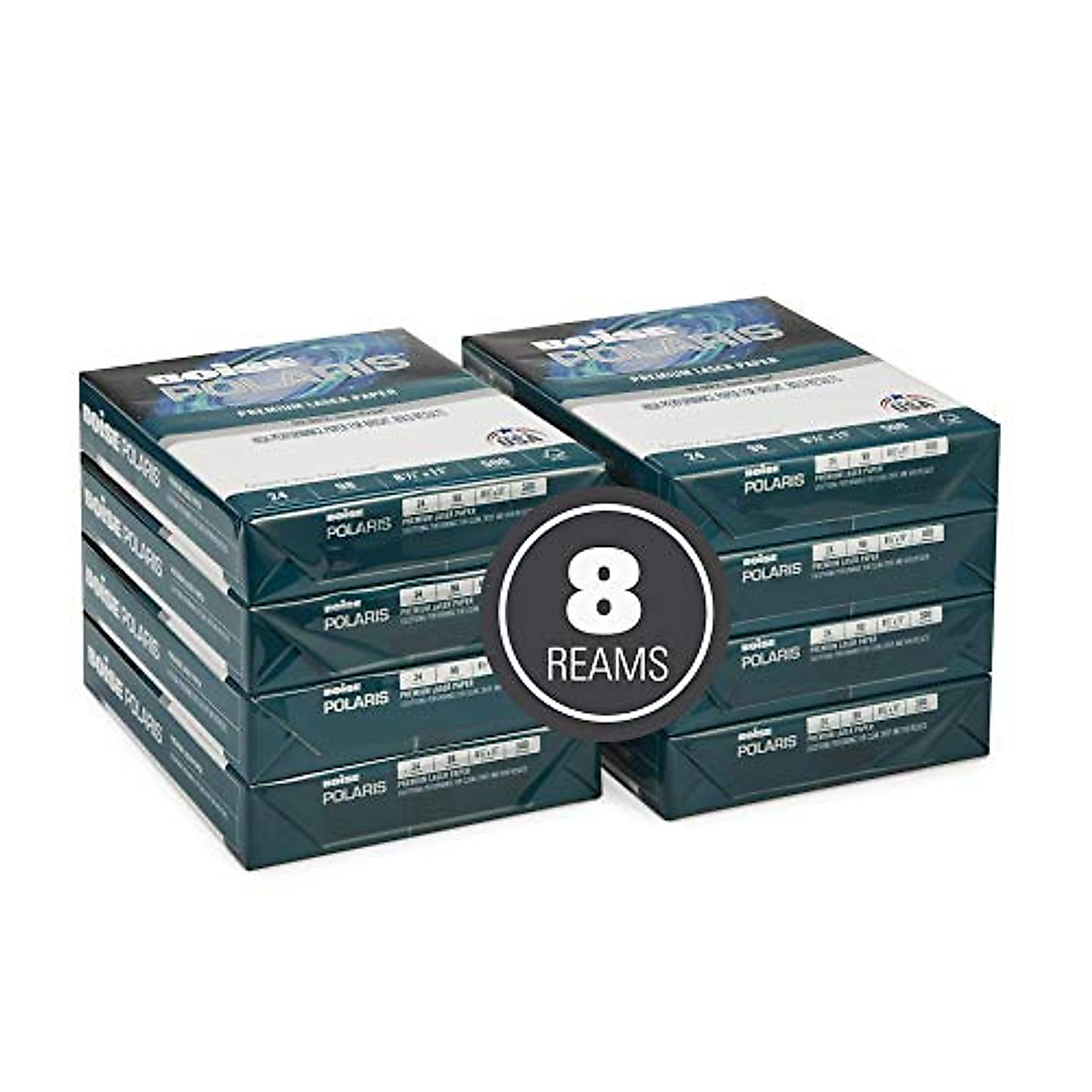 BOISE POLARIS Premium Laser Paper, 8.5" x 11" Letter, 98 Bright White, 24 lb., 8 Ream Carton (4,000 Sheets)