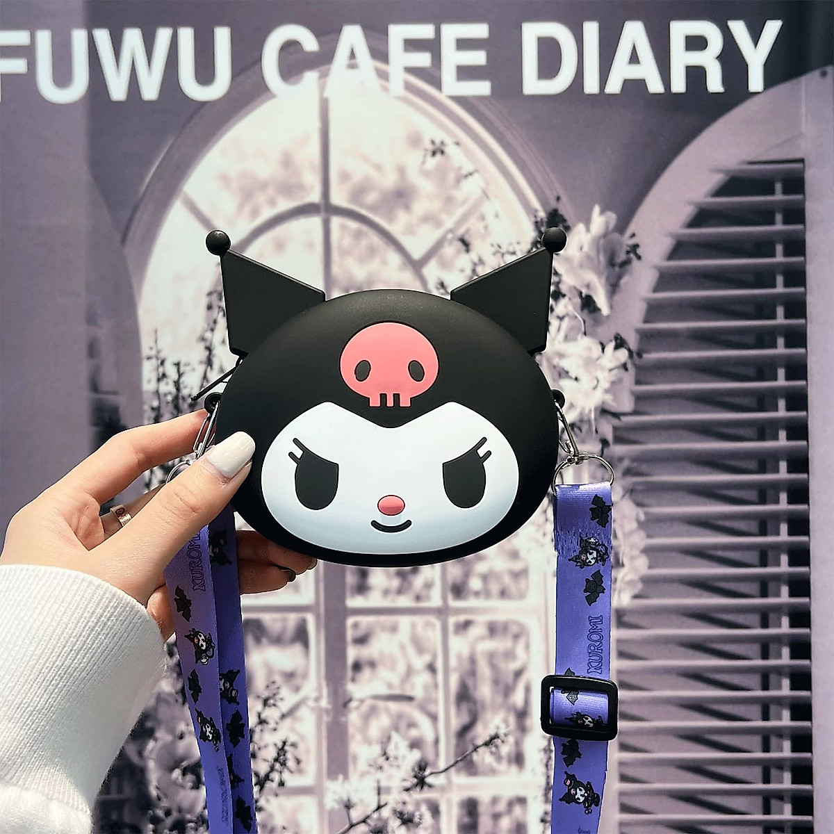 CZZLYJ Kawaii Bag, Cute Cartoon Shoulder Bag with Zipper, Anime Wallet Purse with Lanyard, Novetly Accessories for Grils Birthday Gifts