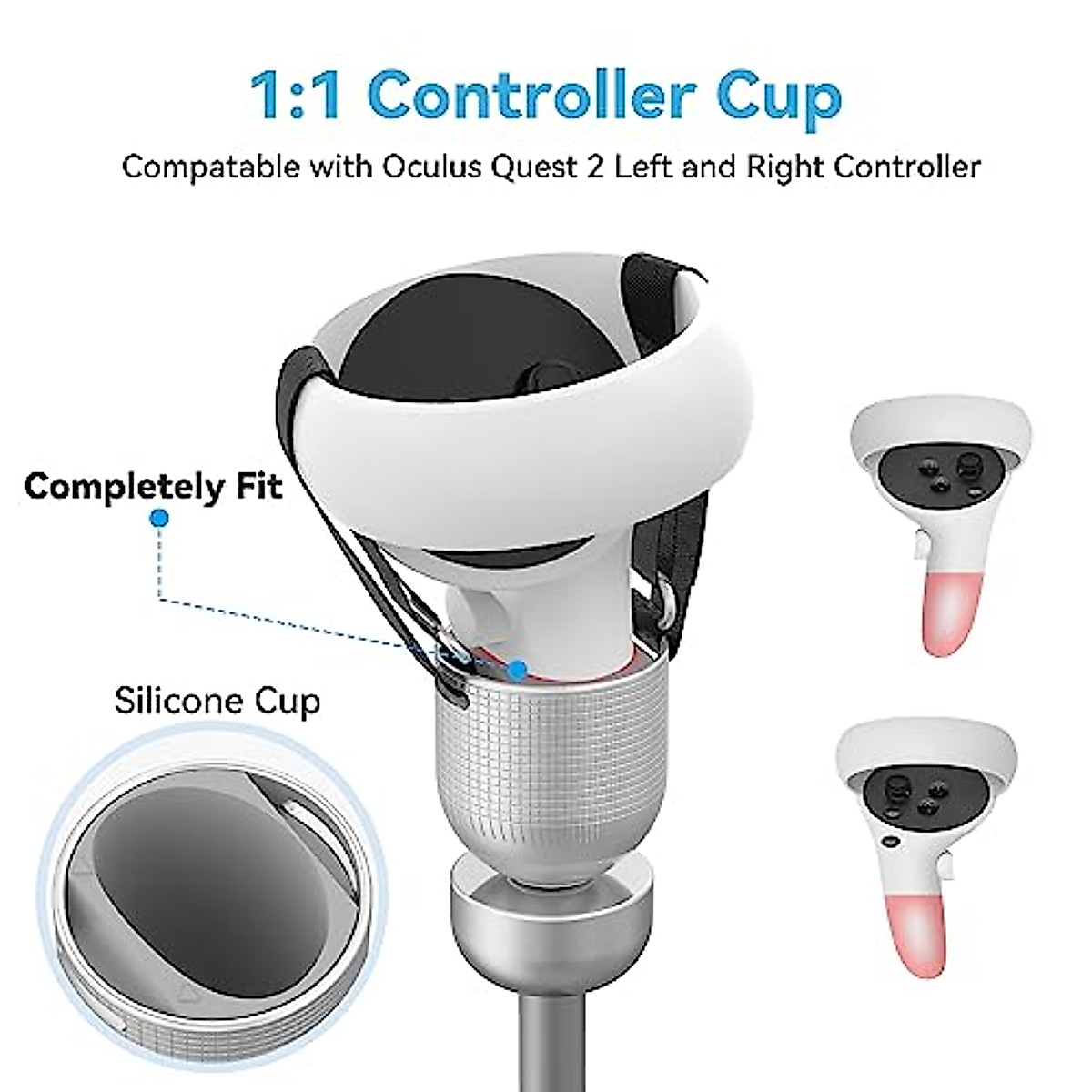 DGPCT VR Golf Club for Oculus Quest 2, Alluminum Golf Club Attachment Compatible with Oculus Meta Quest 2, with 1: 1 Sleeve, Counterweight and Realistic Rubber Grip