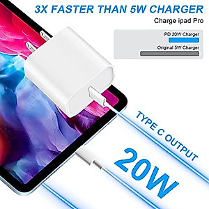 USB C iPad Fast Charger for Apple iPad 10th,iPad Pro 12.9/11 in 2022/2021/2020/2018,iPad Air 4th/5th Gen,iPad Mini 6th Generation,iPad Wall Fast Charger Block with Extra Long 10FT USB C to C Cable