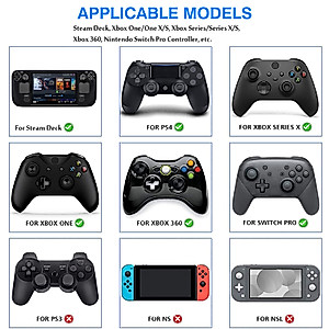 DLseego 8PCS Steam Deck Thumb Grips Caps Anti-Slip Joystick Cover Button Cap Silicone Analog Stick Grips with 2 Heights for Steam Deck X Box - Black (8PCS)