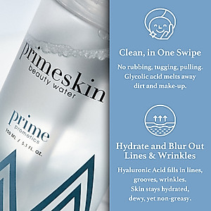 Prime Prometics PrimeSkin Beauty Water – Deeply Hydrating Pro-Age Make-Up Remover for Mature Women – Clean, One Swipe – for All Skin Types – pH Balanced, Hypoallergenic