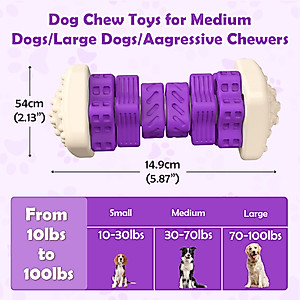 Tough Dog Toys for Aggressive Chewers,Dog Puzzle Toys Indestructible Dog Toys, Interactive Dog Chew Toys with Beef Flavor Rubber Dog Enrichment Toys for Small/Medium/Large Dogs