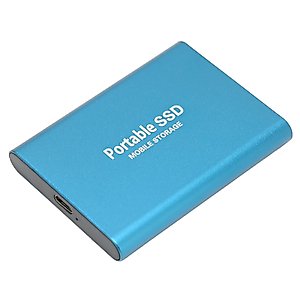 External Hard Drive, Portable Hard Drive SSD Storage Type C for PC, Desktop, Laptop, Compatible for OS X, for Windows 10 8 7 XP, for Linux(Blue 128GB)