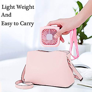 Allxin Portable Neck Fan Mini Quiet Handheld Personal Foldable USB Rechargeable Fan Operated for Home Office Outdoor Travel, 3000mAh Power Bank Hands Free Necklace Fans (Black)