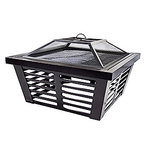 Pleasant Hearth OFW191S Hudson Square Steel, 34-Inch fire Pit, Wenge