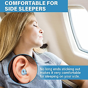 Ear Plugs for Sleeping Noise Cancelling & Reduction Silicone, Reusable Sleeping Earplugs,Hearing Protection Earplugs Sound Blocking for Concerts,Motorcycle,Work (Blue)