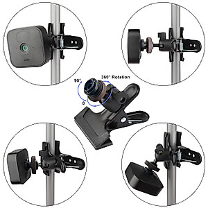 iTODOS 2 Pack Clip Clamp Mount for Blink Outdoor 4 (4th Gen)/(3rd Gen)/Blink XT/XT2/Blink Mini,Metal Clip Clamp Holder,Blink Camera Mount Attach Blink Camera Wherever You Like Without Any Tools