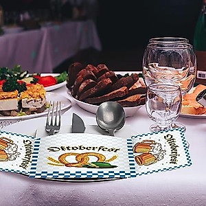 Uiifan 72 Pieces Oktoberfest Silverware Holders and Cocktail Napkins Set 36 Oktoberfest Paper Luncheon Napkins 36 Cutlery Holders for German Bavarian Beer Party Dinnerware Decoration Supplies