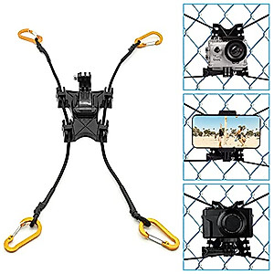 fotoconic Backstop Chain Link Fence Mount Holder Compatible with GoPro, Insta360 One X2, Smart Phones, Mevo Star and Other Action Cameras for Recording Baseball Basketball Softball and Tennis Game