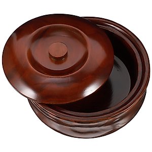 DOITOOL Wood Serving Bowls with Lid, Tableware Wooden Serving Bowls for Salad, Candys, Snack, Nuts Serving Container Condiment Container (8.25x8.25x2.85 Inch)