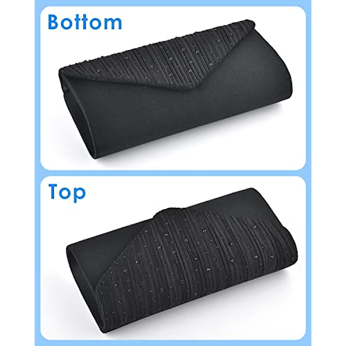 TINDTOP Clutch Purses for Women, Formal Evening Clutch Bags Sparkling Shoulder Envelope Party Handbags Wedding Cocktail Prom Clutches (Black)