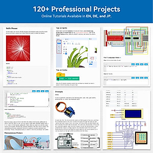 SunFounder Starter Kit for Raspberry Pi 5 4 B 3 B+ 400, 800+ Page Online Tutorials, Python C Java Scratch Node.js, 120+ Projects, 300 Items for Raspberry Pi Beginners