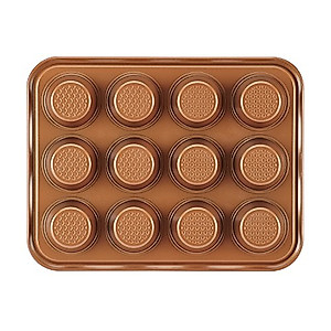 Ayesha Curry Nonstick Bakeware Nonstick 12-Cup Muffin Tin / Nonstick 12-Cup Cupcake Tin - 12 Cup, Brown