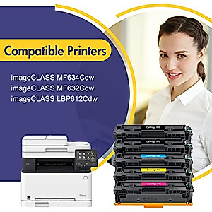 045 045H CRG-045 5-Color Toner Cartridge Set Replacement for Canon 045 045H Toner Cartridge for Canon Color imageCLASS MF634Cdw, MF632Cdw, LBP612Cdw Laser Printers ( 5-Pack)