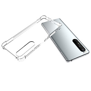 USTIYA Case for Sony Xperia 1 III Clear TPU Four Corners Protective Cover Transparent Soft funda