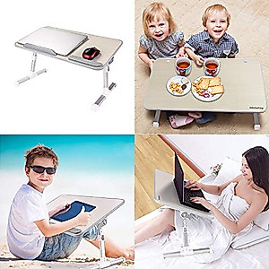 Laptop Bed Tray Table, Nearpow Adjustable Laptop Bed Stand, Portable Standing Table with Foldable Legs, Foldable Lap Tablet Table for Sofa Couch Floor - Medium Size