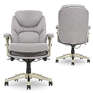 Serta Works Executive Office Chair with Back in Motion Technology, Seamless Light Gray Fabric