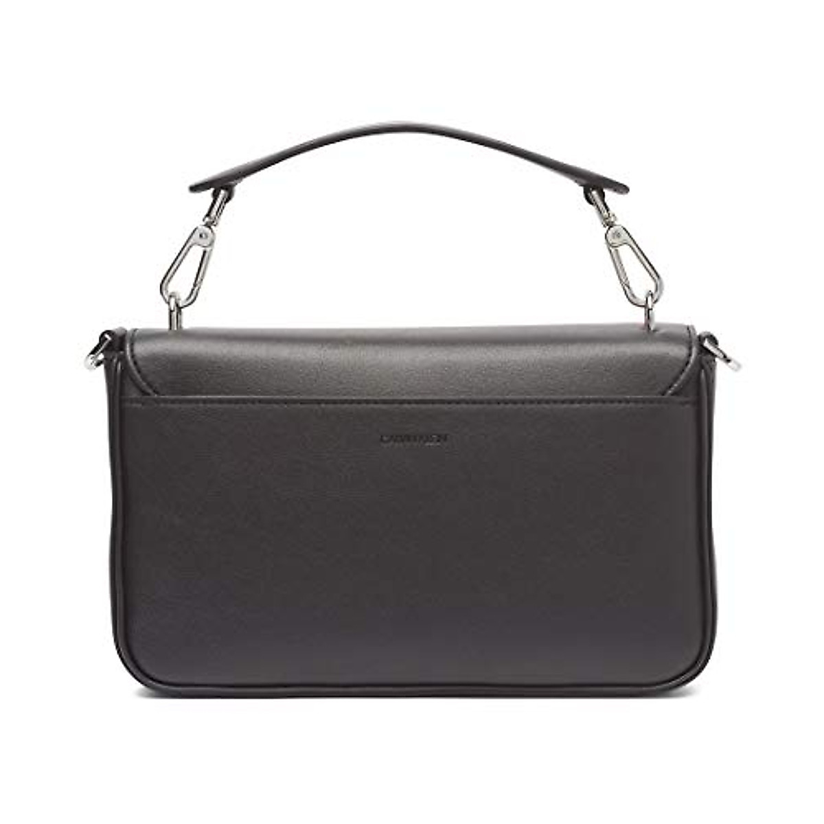 Calvin Klein Statement Series Lock Daytonna Leather Flap Convertible Shoulder Bag & Crossbody, Black Multi Print