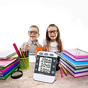 PAICLOUD Digital Kitchen Cooking Timer,3 Channels Count UP/Down Timer,ON/Off Switch Stopwatch,Adjustable Volume Alarm with Magnetic Back, Stand, Battery Included