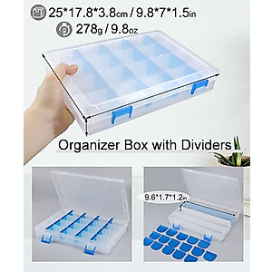 Uxwuy Snackle Box Charcuterie Container Tackle Box Organizer Plastic Clear Tackle Box for Snacks Beads Organizer Art Craft Storage Compartment Box