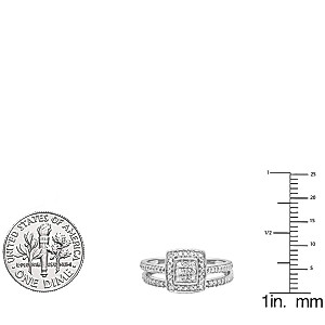 Dazzlingrock Collection 0.28 Cttw Round White Diamond Wedding Ring Set, 925 Sterling Silver, Size 7.5