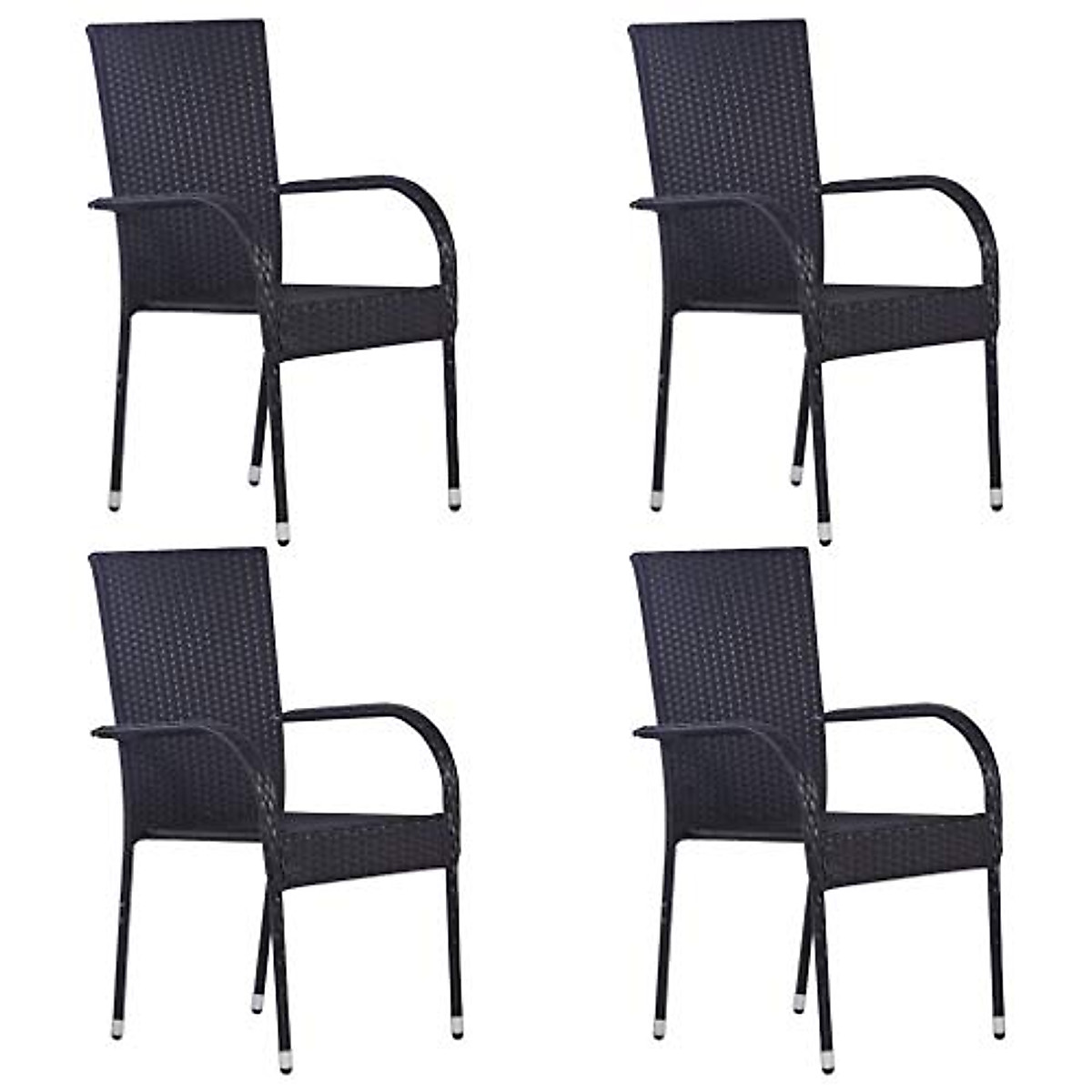 Camerina 5 Piece Patio Dining Set Patio Table and Chairs Set Outdoor Patio Dining Set Outdoor Patio Furniture Patio Set Black Poly Rattan 3156656