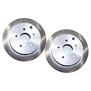 YONSKJAD 2pcs Disc Brake Rotor Set Rear Left Driver and Right Passenger Side Silver Performance Drilled and Slotted for Nissan for Murano 03-07 09-19 for Pathfinder 13-19 for Quest 04-09 11-17